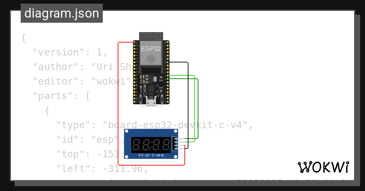 Esp32 Tm637数码管实验 Wokwi Esp32 Stm32 Arduino Simulator