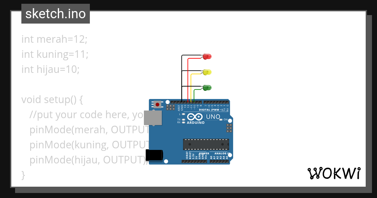 led 3 buah - Wokwi ESP32, STM32, Arduino Simulator