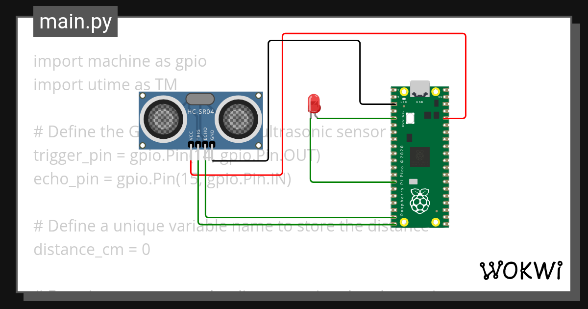 ULTRA SENSOR - Wokwi ESP32, STM32, Arduino Simulator