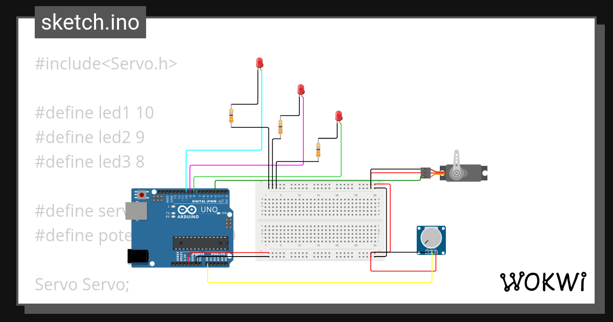 Servo Motor Z Potenciometrom Wokwi Esp32 Stm32 Arduino Simulator 8497