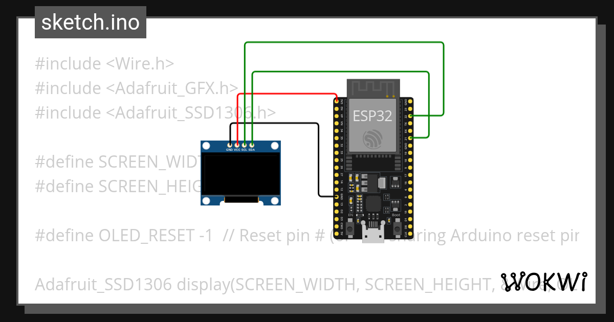 ESP32 Standard W/OLED Template - Wokwi ESP32, STM32, Arduino Simulator
