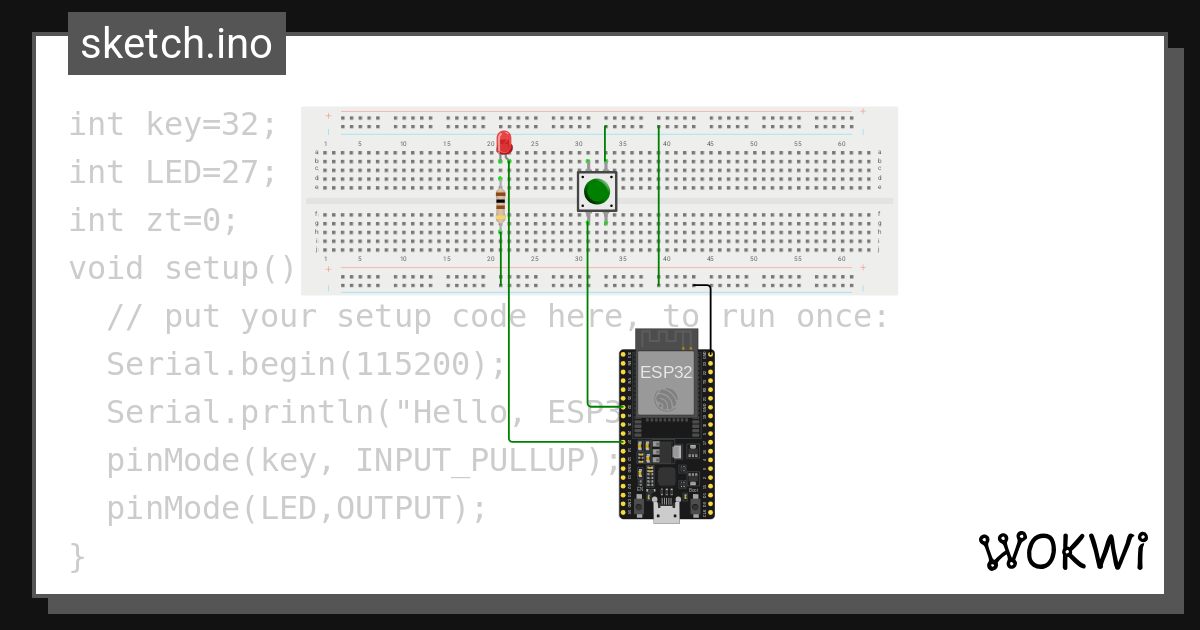 李健佳 开关控制开车灯 Wokwi Esp32 Stm32 Arduino Simulator 6313