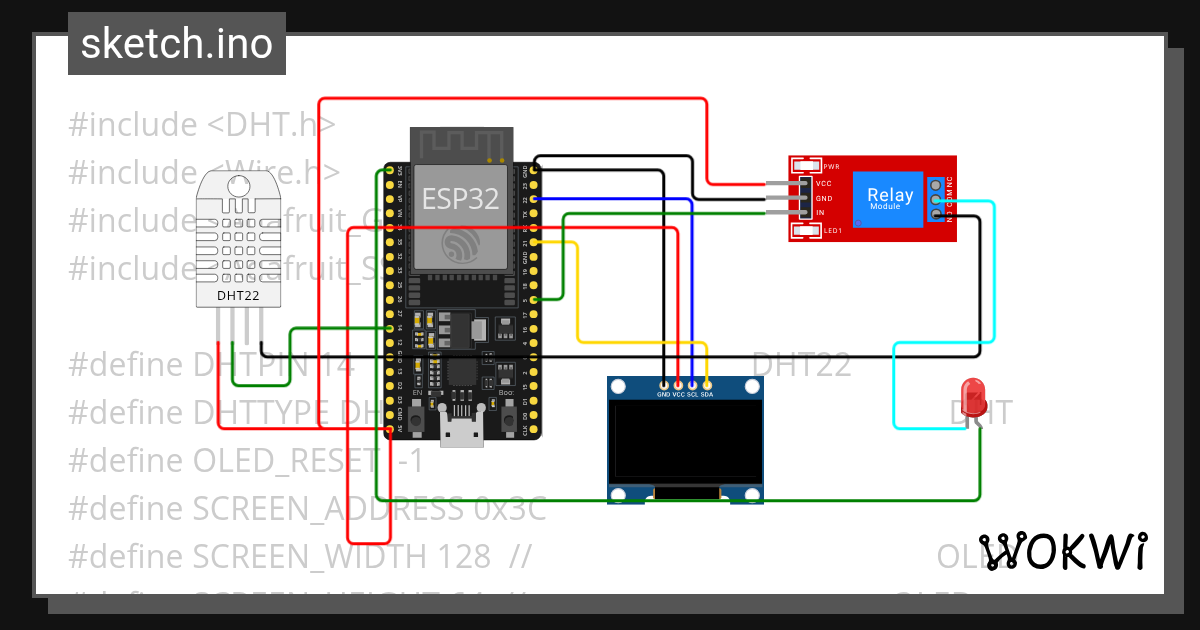 ESP32 OLED DHT22 Copy - Wokwi ESP32, STM32, Arduino Simulator