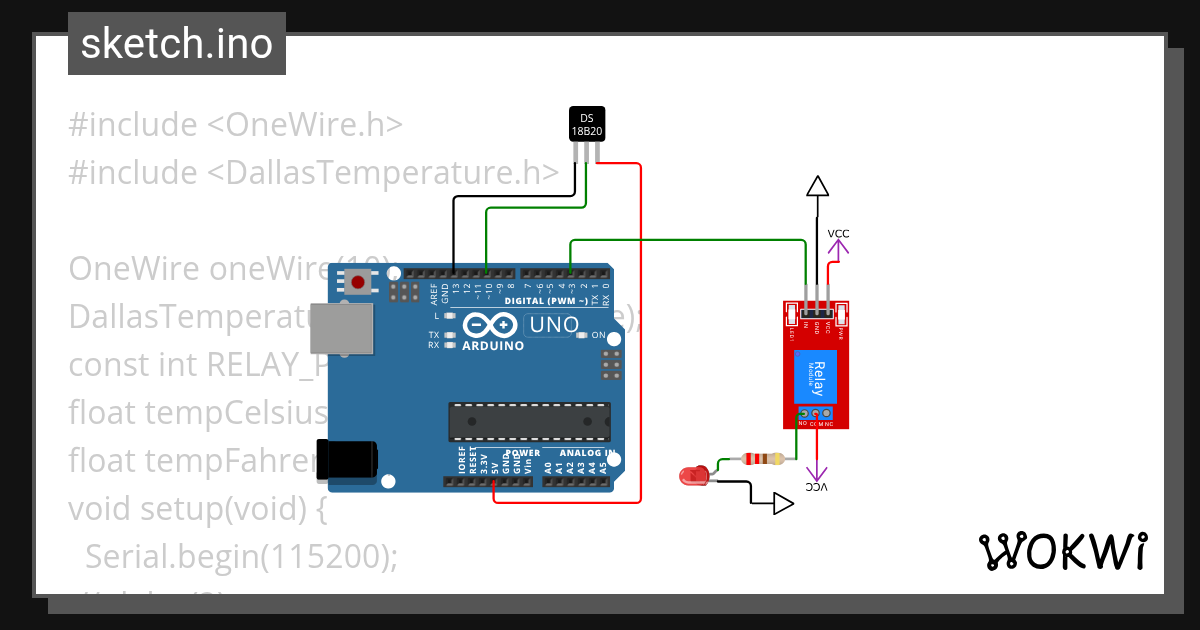 Arduino+temp+led - Wokwi ESP32, STM32, Arduino Simulator