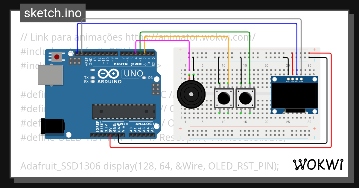 OLED animações 1 - Wokwi ESP32, STM32, Arduino Simulator
