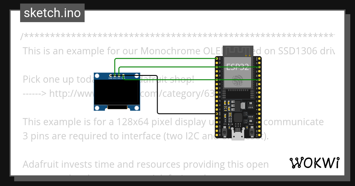 OLED_ESP32 - Wokwi ESP32, STM32, Arduino Simulator