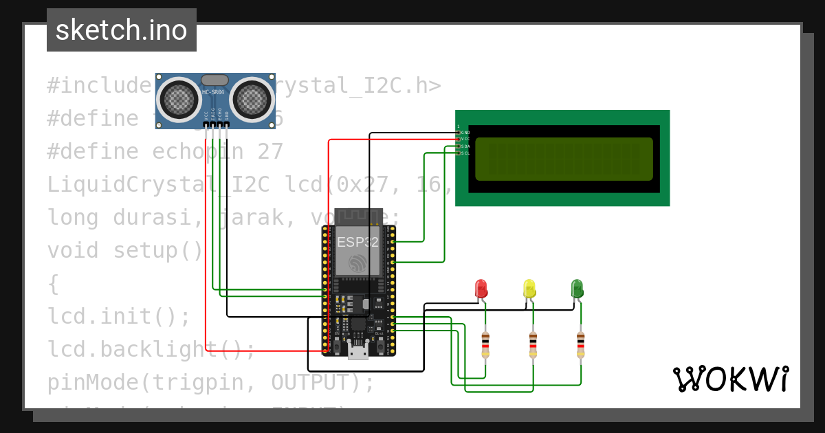 Penggaris Digital Eak Wokwi Esp32 Stm32 Arduino Simulator