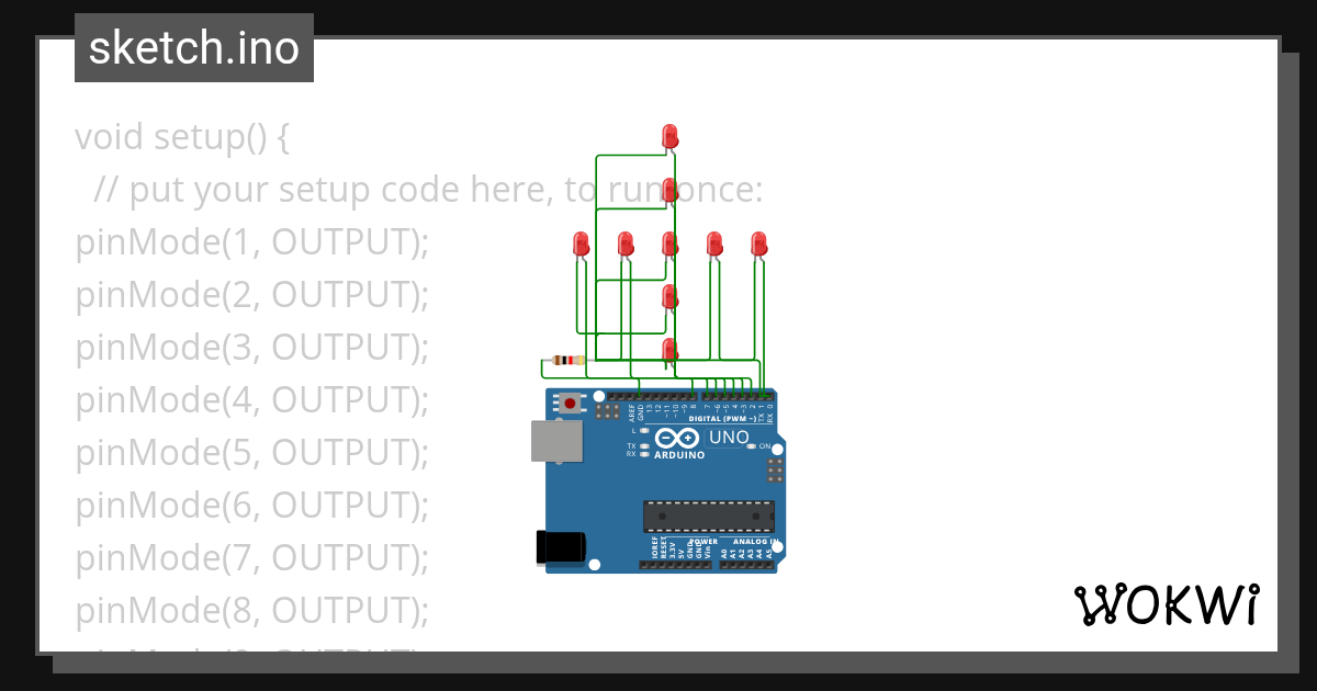 lampu led 9 - Wokwi ESP32, STM32, Arduino Simulator