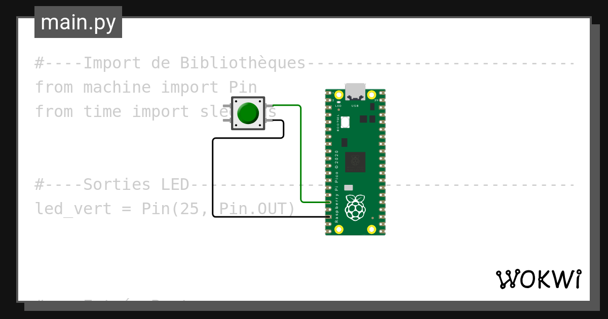 Raspberry Pi Pico Led Interne Wokwi Esp32 Stm32 Arduino Simulator