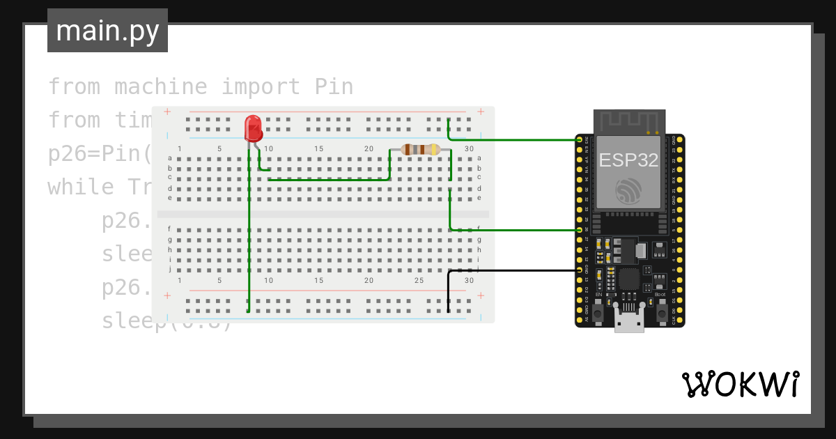 Led Lampeggiante Wokwi Esp32 Stm32 Arduino Simulator 3621