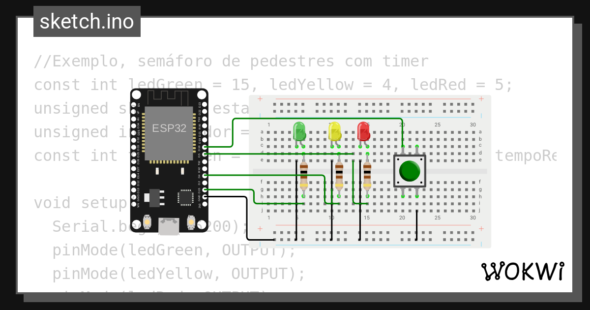 Timerinterruptcomentadosemaforodelay Wokwi Esp32 Stm32 Arduino Simulator
