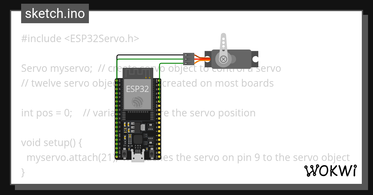 SErvo - Wokwi ESP32, STM32, Arduino Simulator