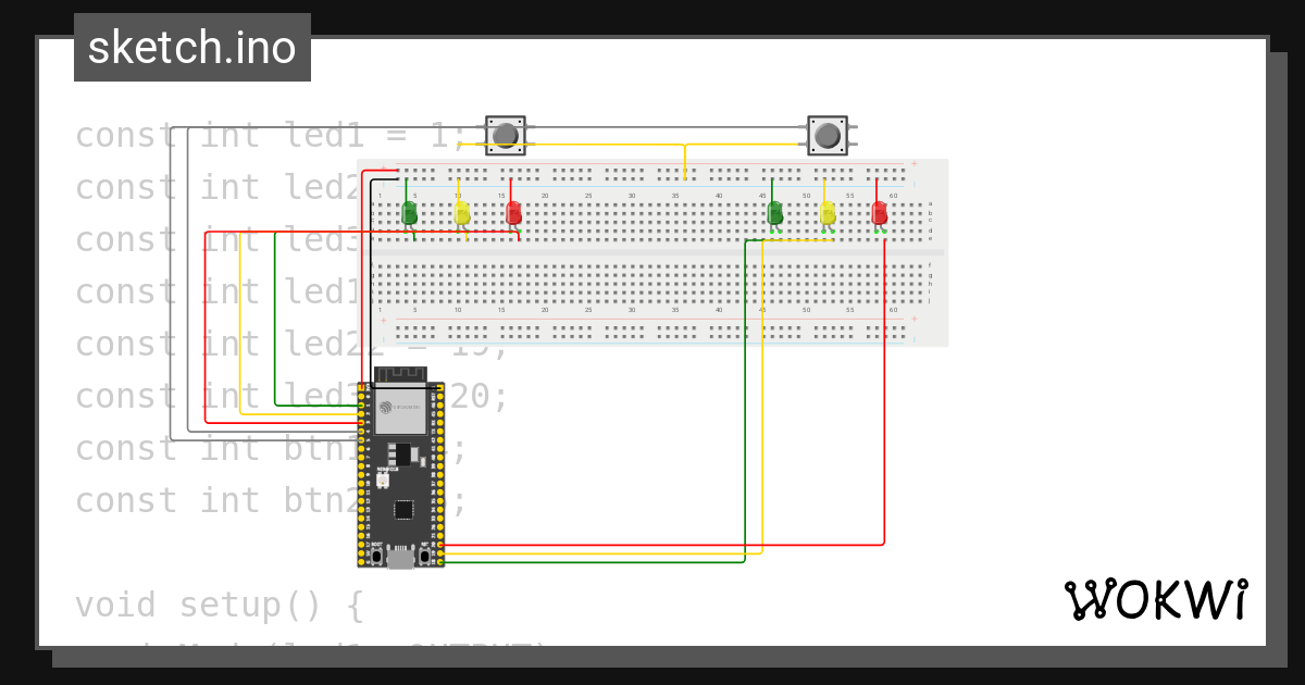 Button Lights Unfinished Wokwi Esp32 Stm32 Arduino Simulator