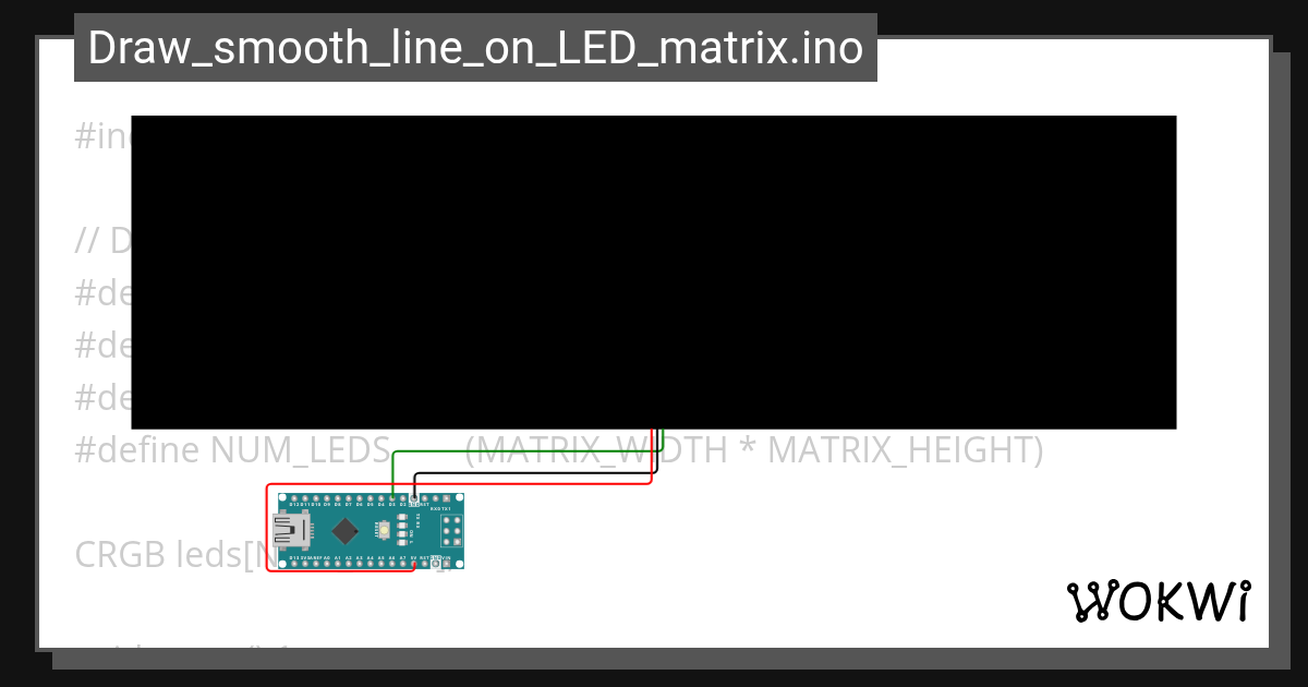 Move Smooth line on LED matrix - Wokwi ESP32, STM32, Arduino Simulator
