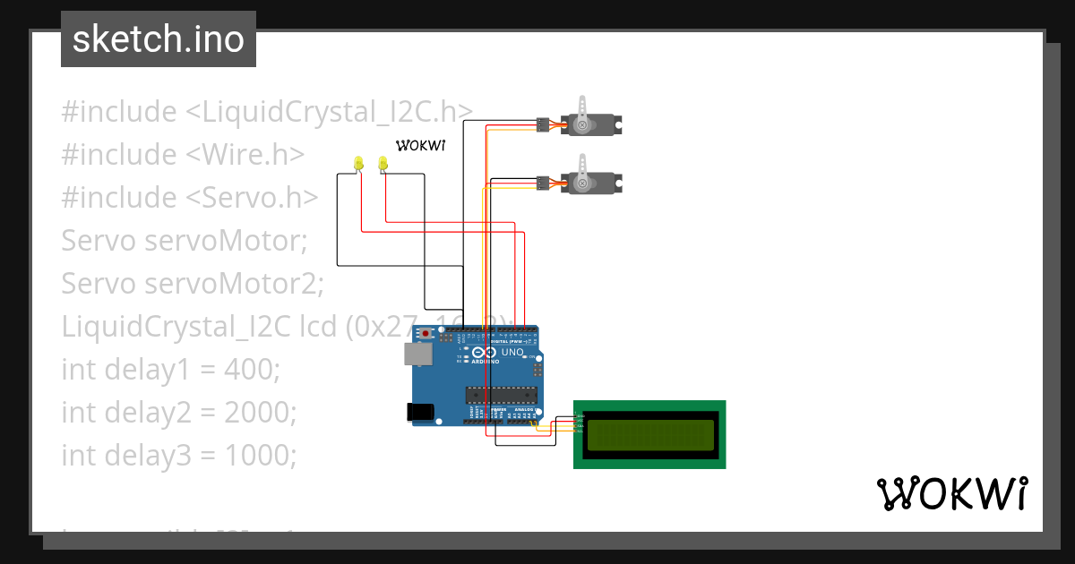 Ejercicio robot con servomotores - Wokwi ESP32, STM32, Arduino Simulator