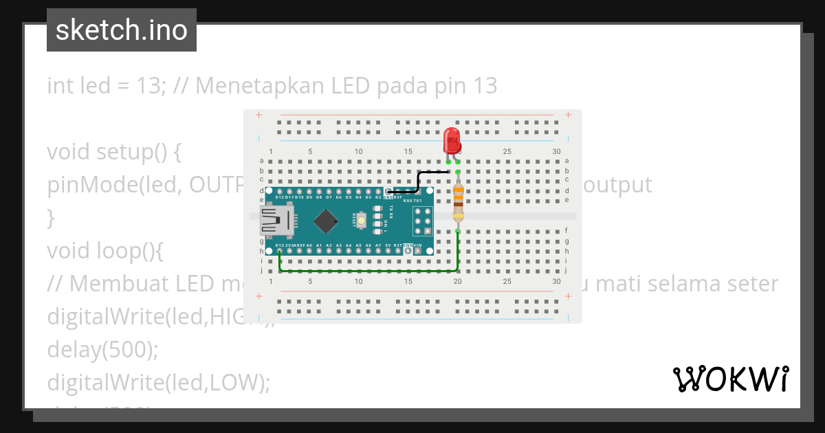 Blinking Led Nano Wokwi Esp32 Stm32 Arduino Simulator 0464