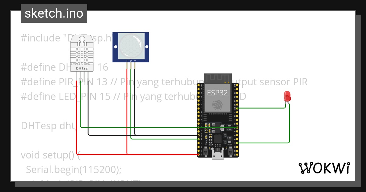 Pir Sensor Wokwi Esp32 Stm32 Arduino Simulator