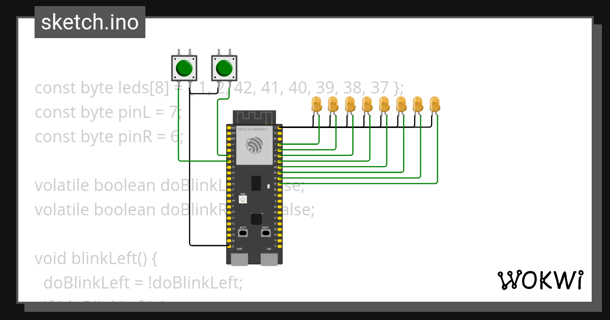 Knipperlicht - Wokwi ESP32, STM32, Arduino Simulator