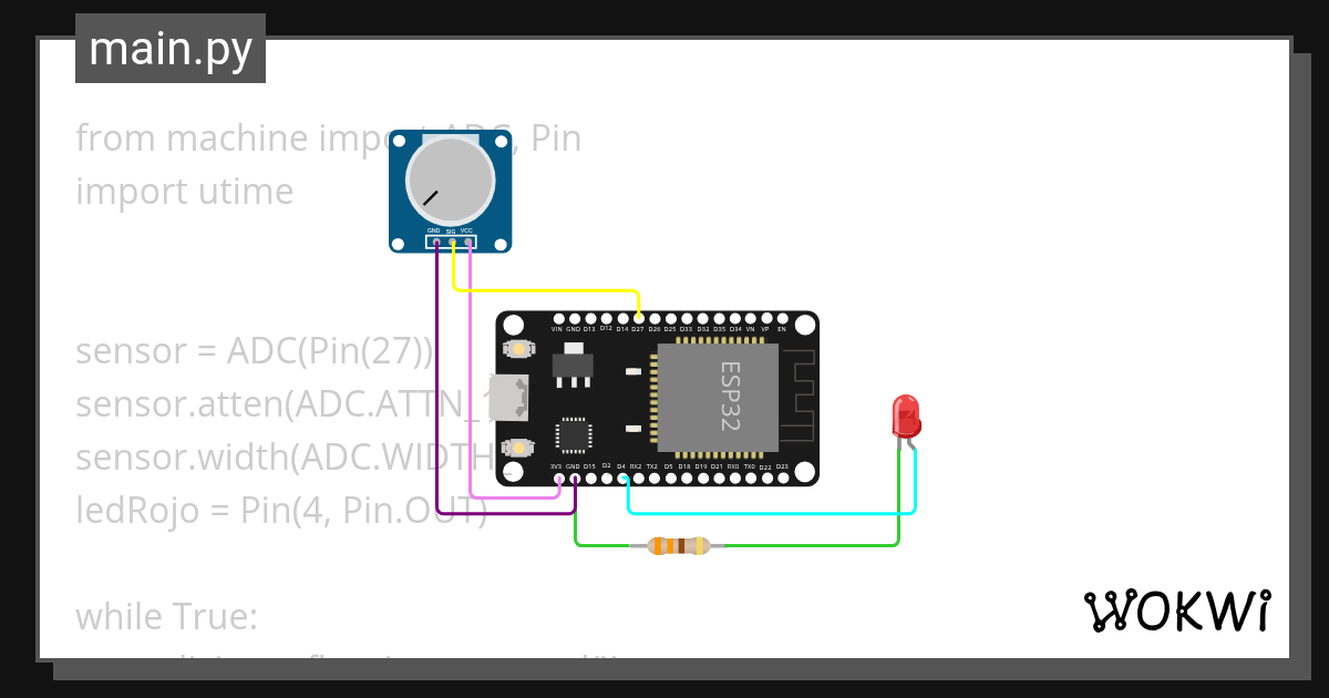 Simulación potenciometro - Wokwi ESP32, STM32, Arduino Simulator Simulación potenciometro - Wokwi ESP32, STM32, Arduino Simulator