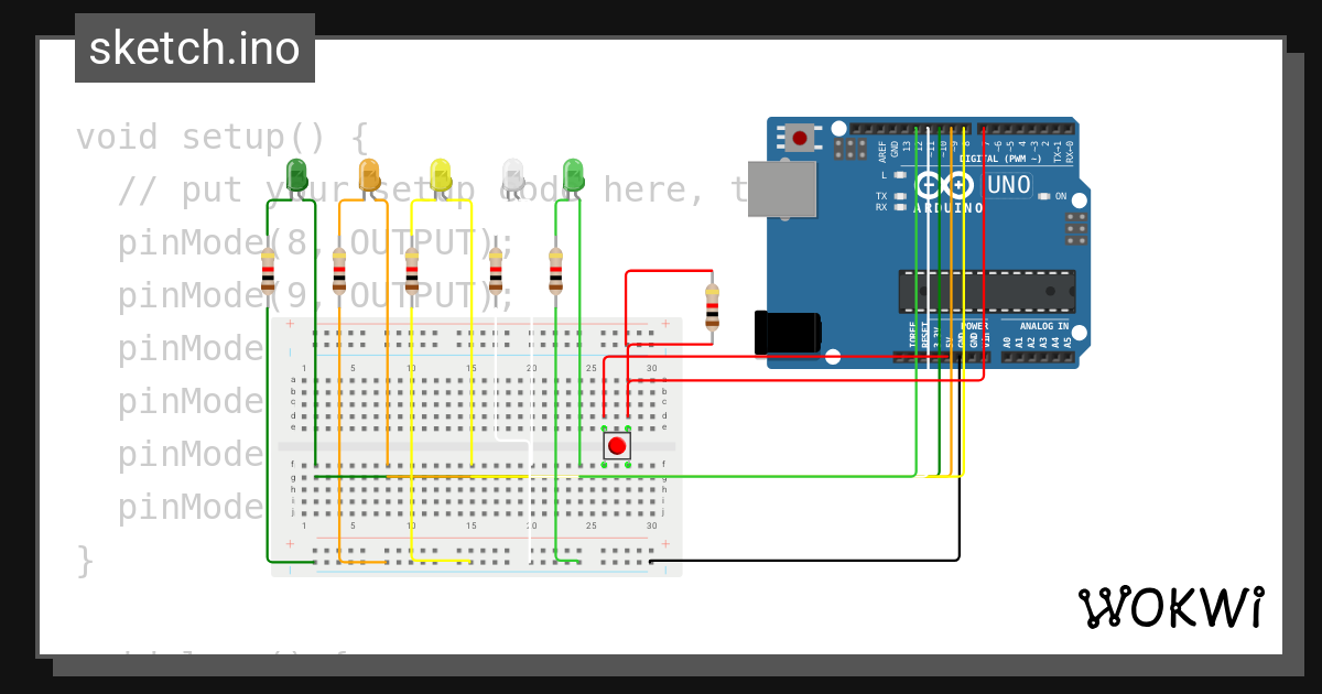 Kaizen5ledsbtn Wokwi Esp32 Stm32 Arduino Simulator