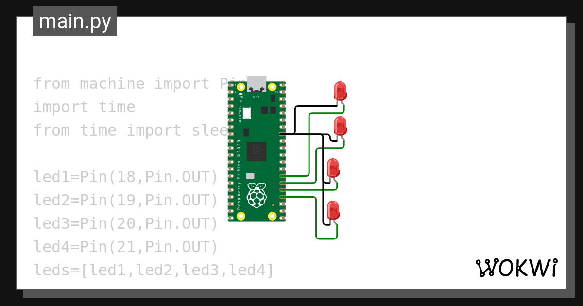 4led Blink Wokwi Esp32 Stm32 Arduino Simulator