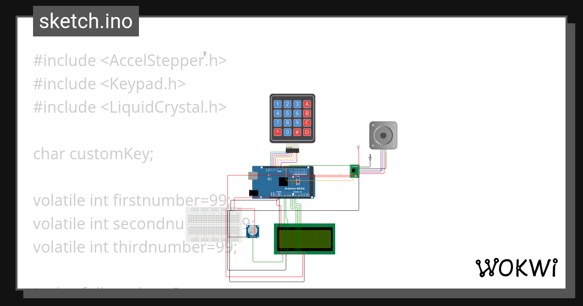 Stepper motor with display Copy - Wokwi ESP32, STM32, Arduino Simulator
