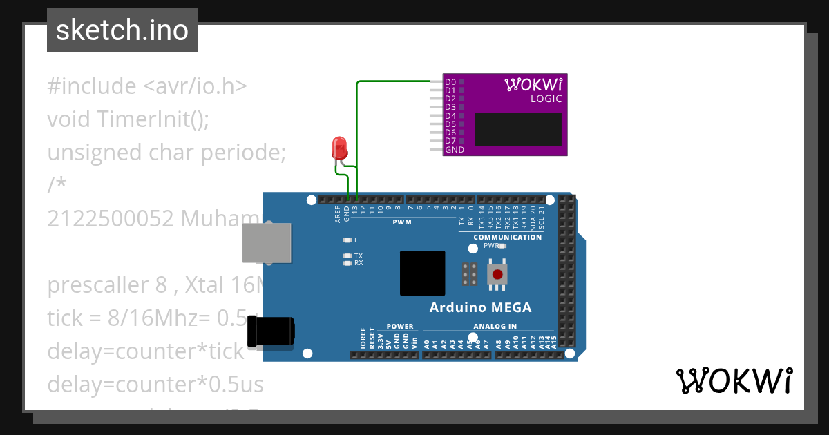 Timer 0 CTC - Wokwi ESP32, STM32, Arduino Simulator