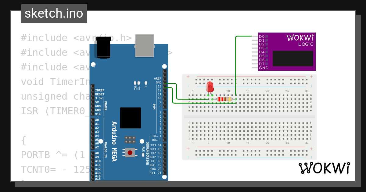 Micro Percobaan 2timer 0 Int Wokwi Esp32 Stm32 Arduino Simulator 9497