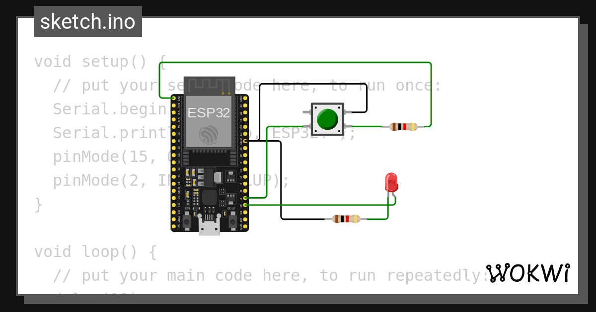 Led With Push Button Wokwi Esp32 Stm32 Arduino Simulator 6423