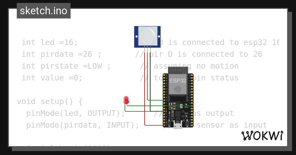 Esp32 Wroom 32 Pir Wokwi Esp32 Stm32 Arduino Simulator