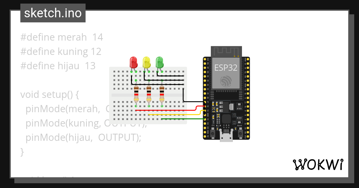 simulasi 2 - Wokwi ESP32, STM32, Arduino Simulator