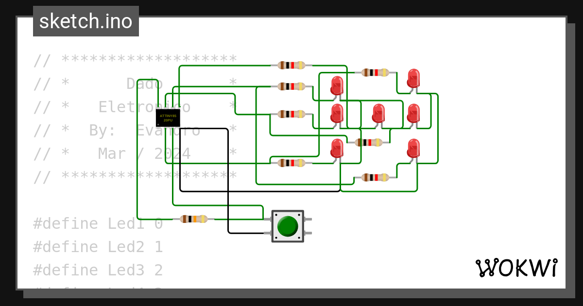 Dado Wokwi Esp32 Stm32 Arduino Simulator