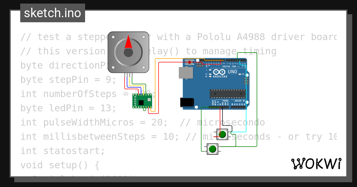 Stepper Motor And Button Andi Wokwi Esp32 Stm32 Arduino Simulator 
