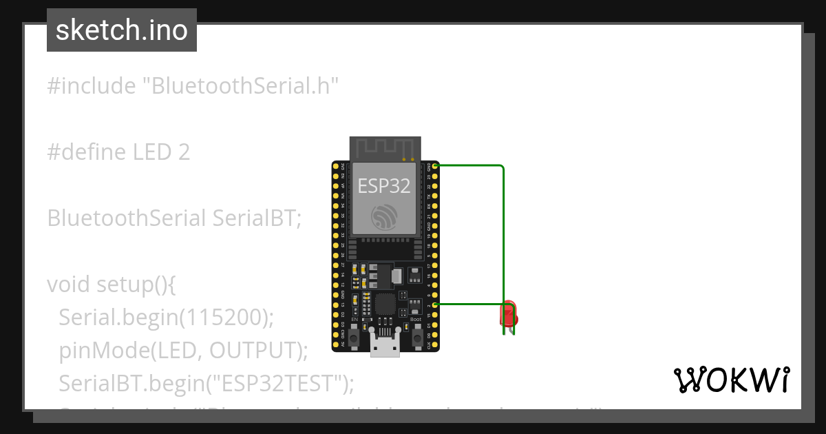 Turn A Led Onoff With The Help Of Bluetooth Copy Wokwi Esp32 Stm32 