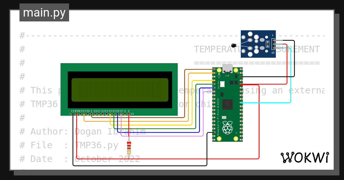 E Book 517 Tmp36pyคำนวณเเปลก Wokwi Esp32 Stm32 Arduino Simulator 2709