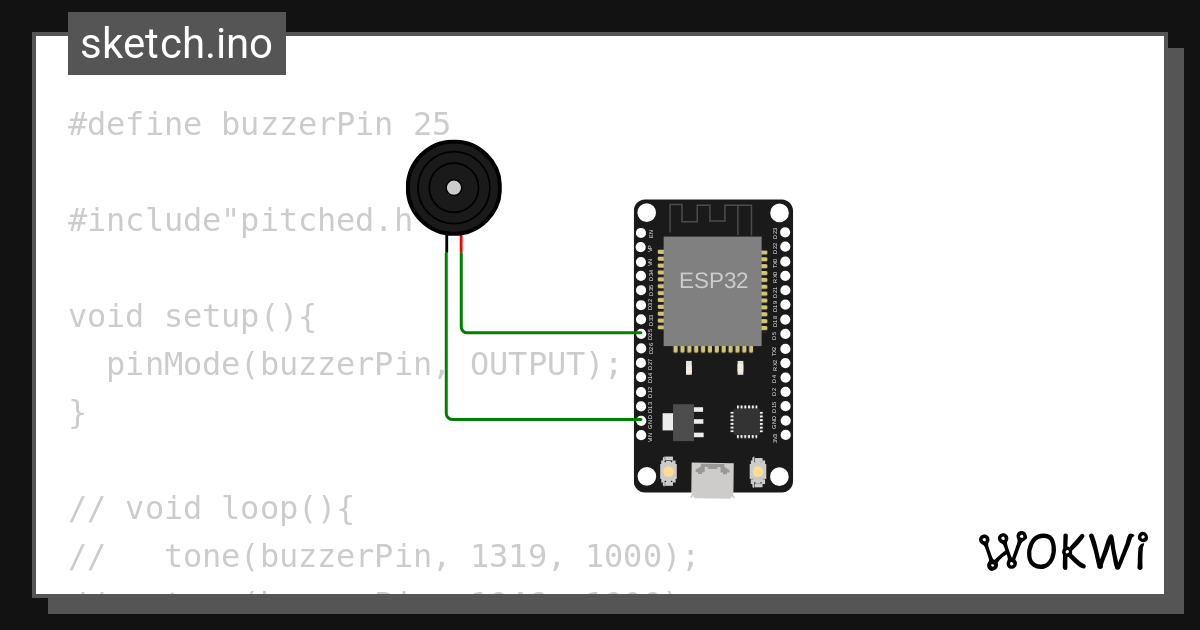 蜂鳴器 Wokwi Esp32 Stm32 Arduino Simulator 1460