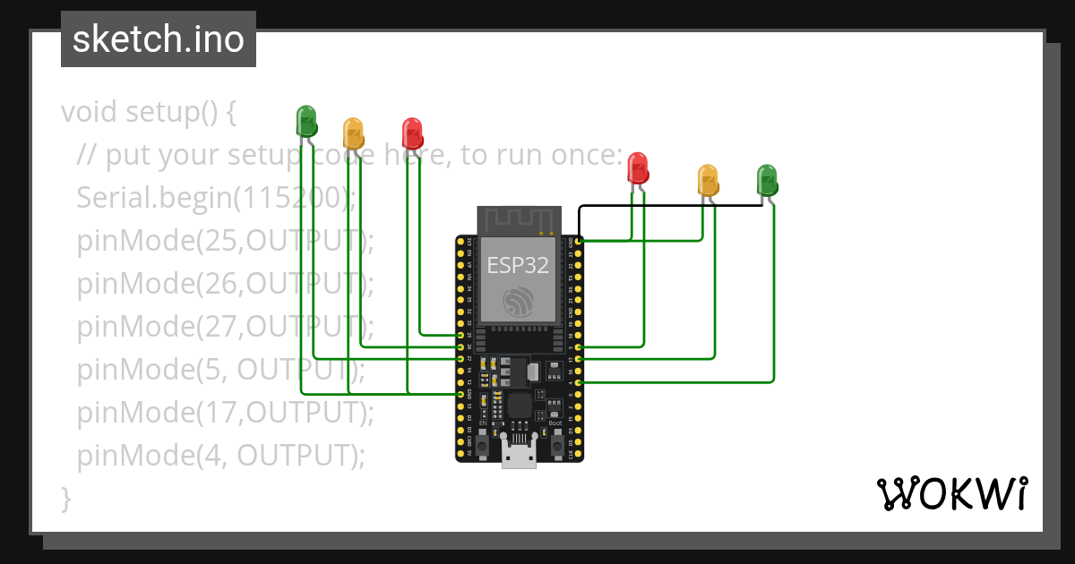 Traffic - Wokwi ESP32, STM32, Arduino Simulator