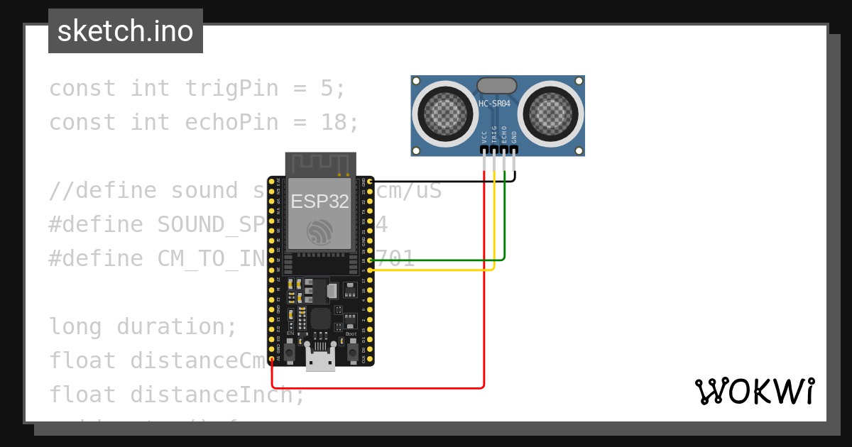 Jarak Ultrasonik Wokwi Esp32 Stm32 Arduino Simulator 0029