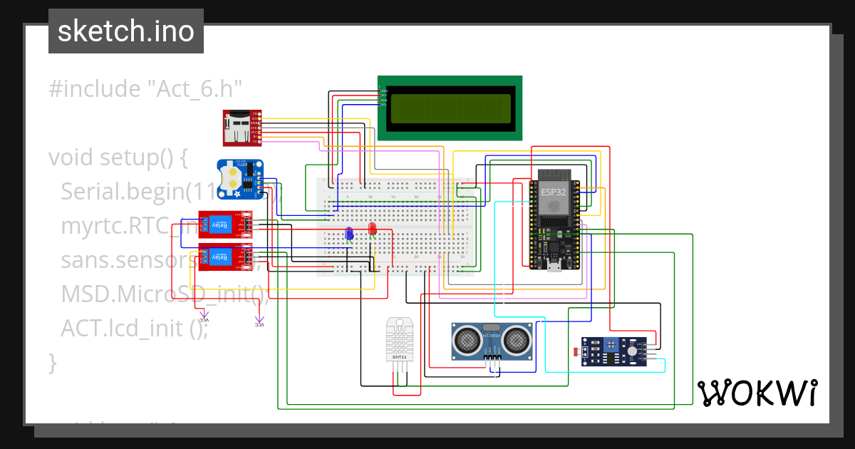 Act_7 Invernadero (Actualizado JSON con hora del Foco y bomba ) - Wokwi ESP32, STM32, Arduino ...