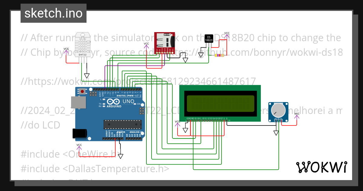 2024_02_22_DB18S20_DHT22_ LCD - Wokwi ESP32, STM32, Arduino Simulator