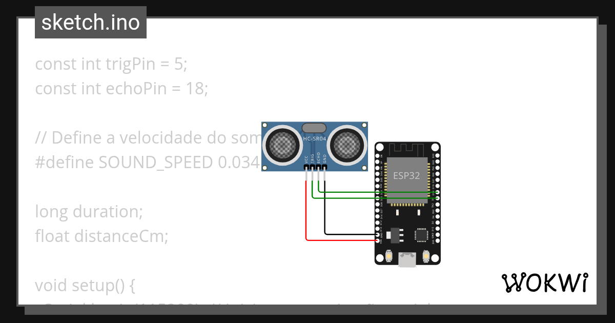 distancia - Wokwi ESP32, STM32, Arduino Simulator
