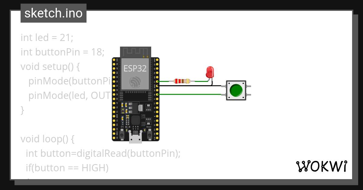 Led Bấm Nút Wokwi Esp32 Stm32 Arduino Simulator 7719