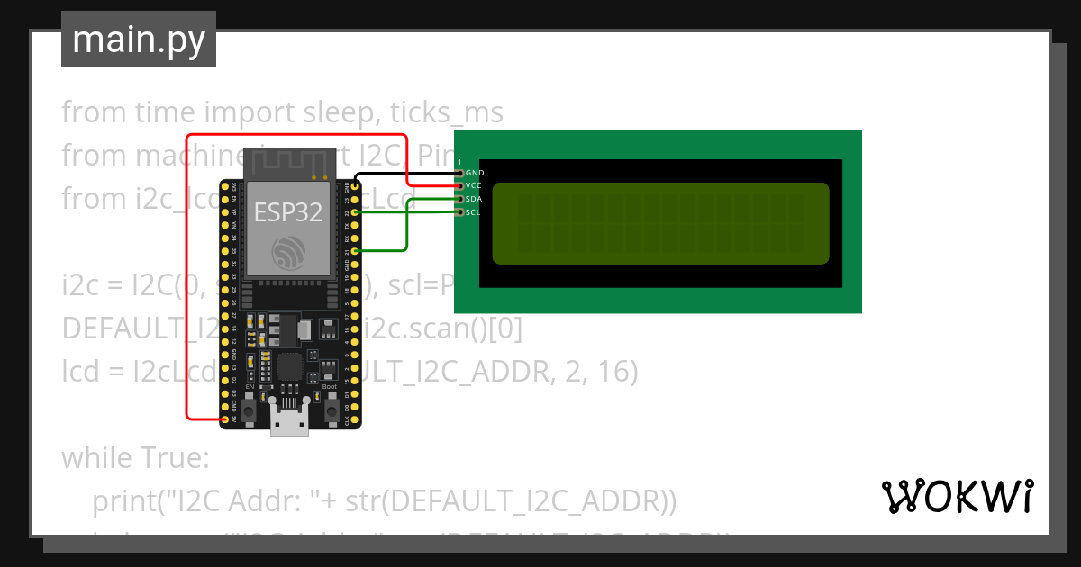printing lcd address - Wokwi ESP32, STM32, Arduino Simulator printing lcd address - Wokwi ESP32, STM32, Arduino Simulator