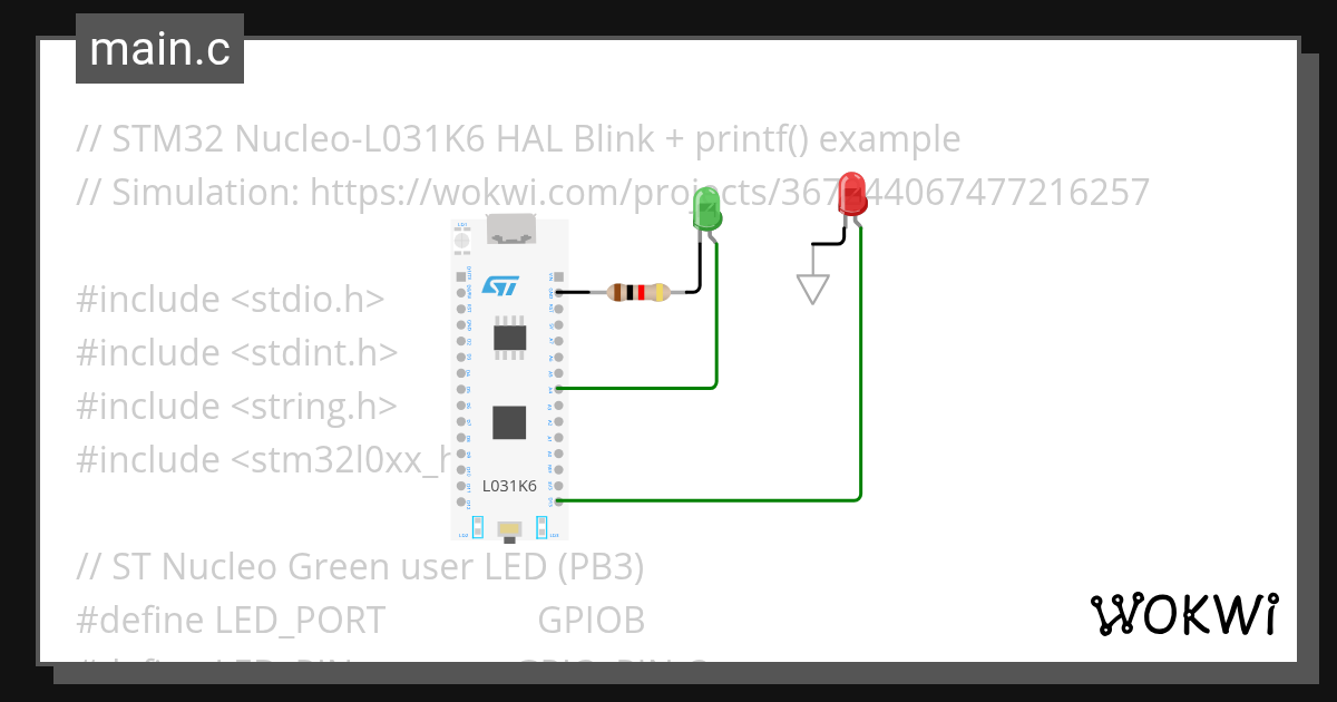 ST Nucleo L031 - HAL Copy - Wokwi ESP32, STM32, Arduino Simulator