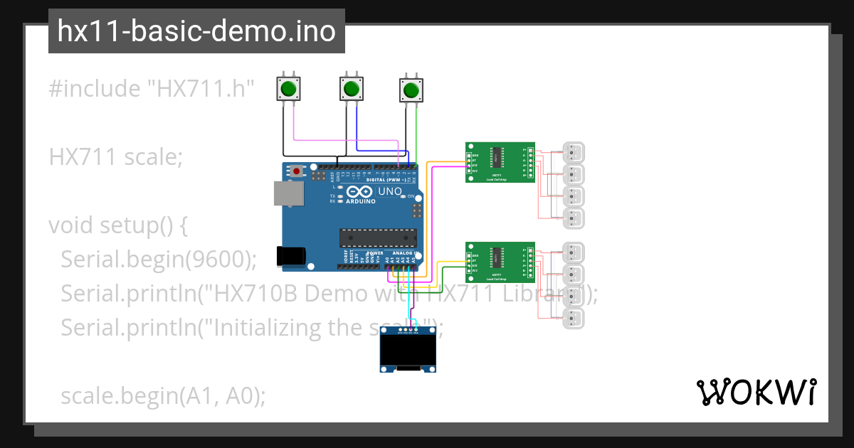 ตาชั่ง - Wokwi ESP32, STM32, Arduino Simulator