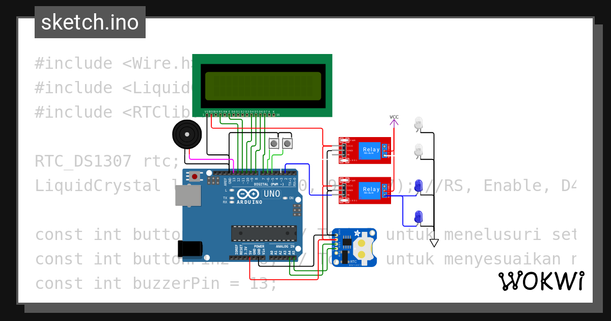 Project 02 Lampu Otomatis Rumah Pak Budi Wokwi Esp32 Stm32 Arduino Simulator 0239