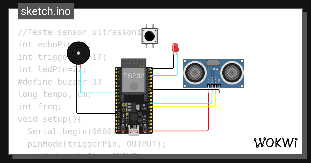 Ultrassonic Wokwi Esp32 Stm32 Arduino Simulator 