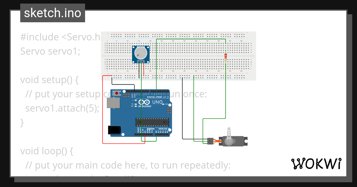 Servo base example - Wokwi ESP32, STM32, Arduino Simulator