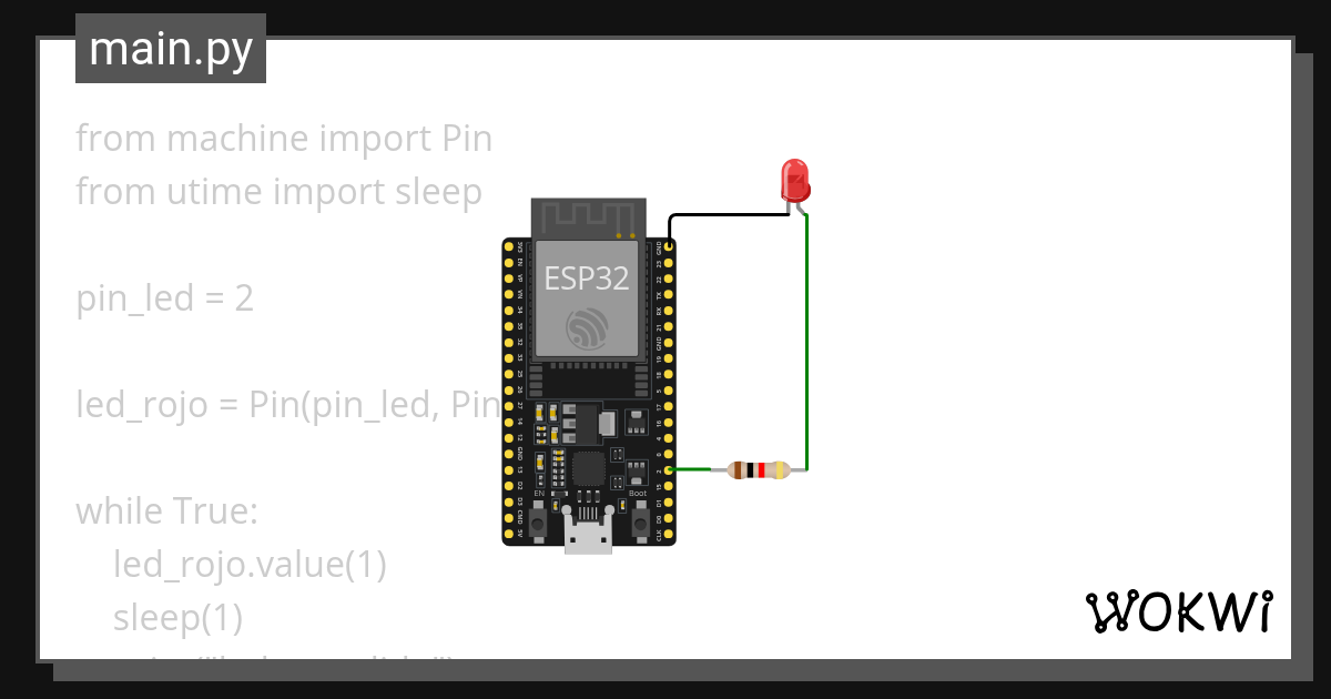 Parpadeo De Led Wokwi Esp32 Stm32 Arduino Simulator 
