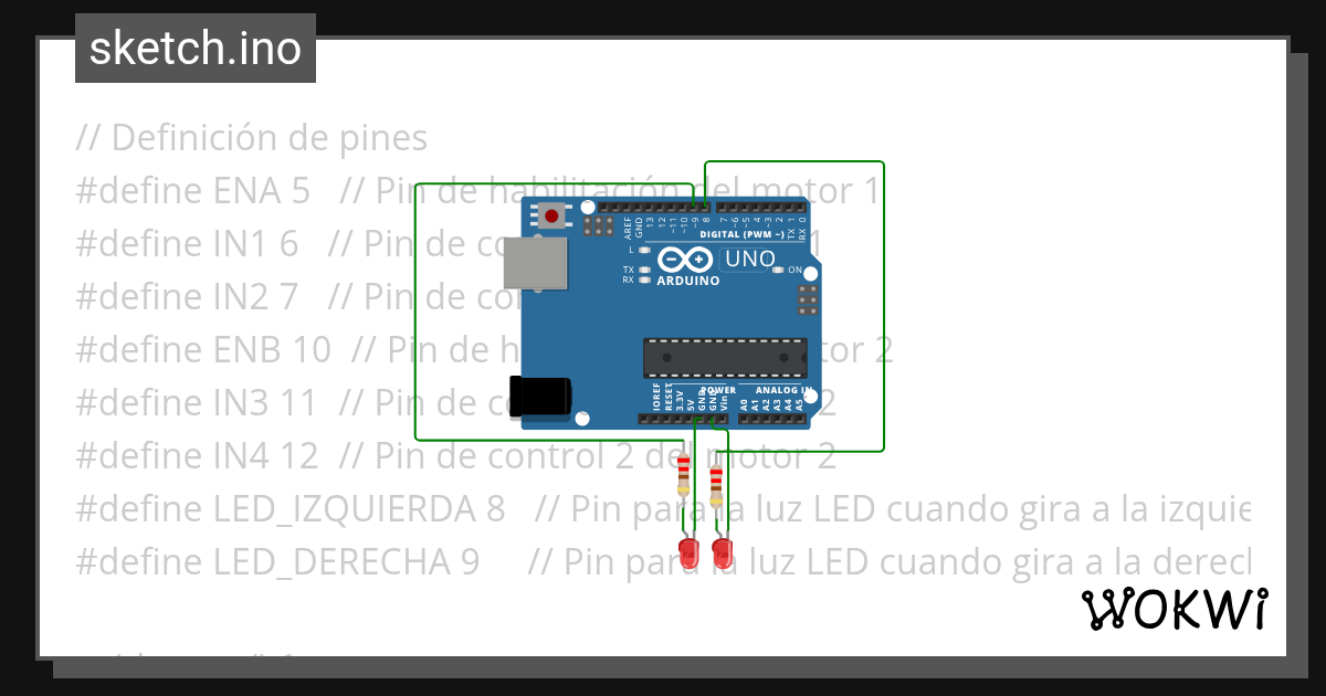 bases para hacer luz+movimiento - Wokwi ESP32, STM32, Arduino Simulator
